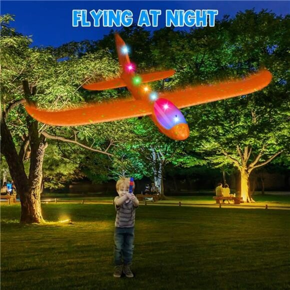 Toys | 2 Pack Led Light Airplane Launcher Toy Set Throwing Foam Glider ...